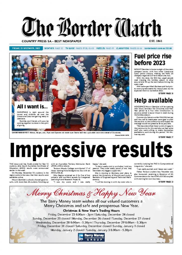 The Border Watch - 23rd December 2022 - The Border Watch